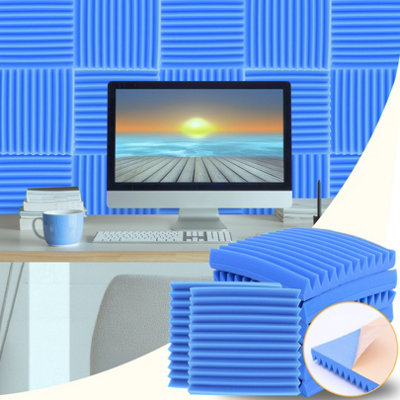 Acoustic Foam Wall Panels Pack of 12 Self-Adhesive (30x30x4.5cm) Peel ...