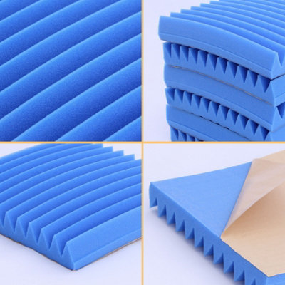 Acoustic Foam Wall Panels Pack of 12 Self-Adhesive (30x30x4.5cm) Peel ...