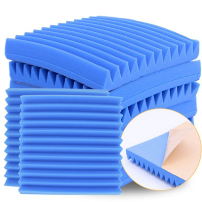 Acoustic Foam Wall Panels Pack of 12 Self-Adhesive (30x30x4.5cm) Peel ...