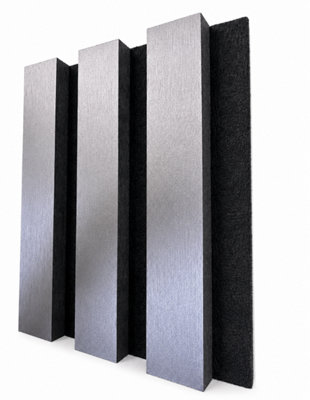 Acoustic Slat Wall Panels Metallic Dark Grey 60 x 240CM Pack of 4 ...
