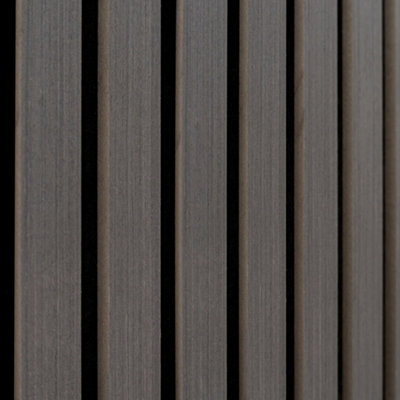 Acoustic Slat Wall Panels x 2 Anthracite Grey