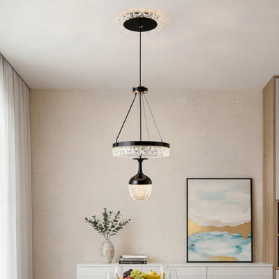 Acrylic Ceiling Chandelier with 3 Adjustable Color Temperatures, Modern ...
