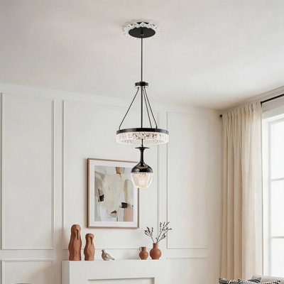 Acrylic Ceiling Chandelier with 3 Adjustable Color Temperatures, Modern ...