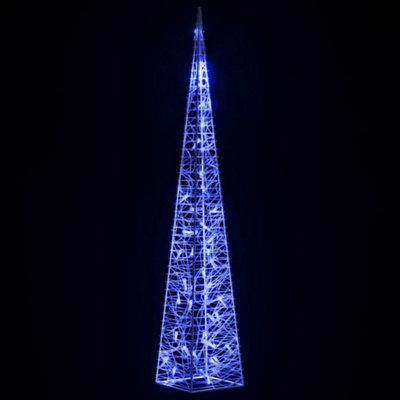 Acrylic Decorative LED Light Cone Blue 90 cm