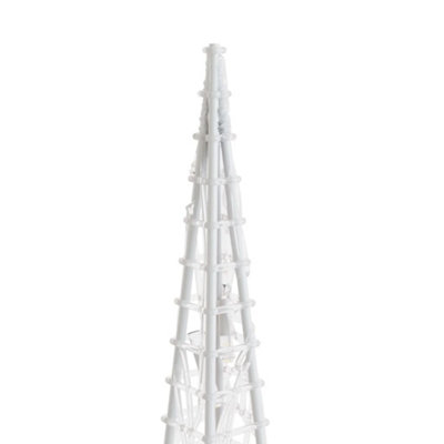 Acrylic Decorative LED Light Cone Cold White 90 cm
