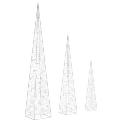 Acrylic Decorative LED Light Cone Set Blue 60/90/120cm