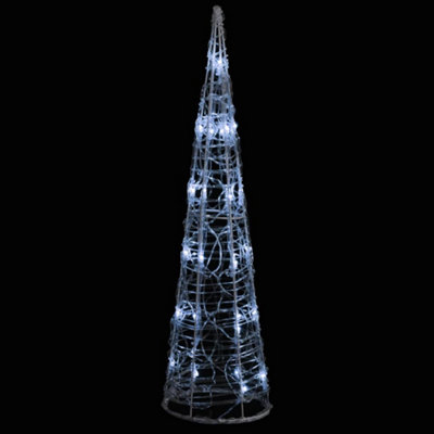 Acrylic Decorative Pyramid LED Light Cone Cold White 60 cm