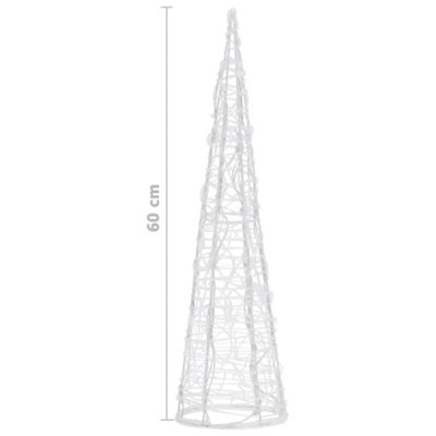 Acrylic Decorative Pyramid LED Light Cone Cold White 60 cm