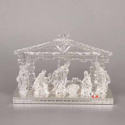 Acrylic Light Up Nativity Scene 30X9X21.5CM