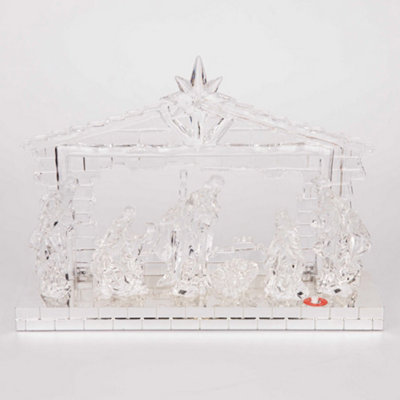 Acrylic Light Up Nativity Scene 30X9X21.5CM