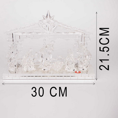 Acrylic Light Up Nativity Scene 30X9X21.5CM