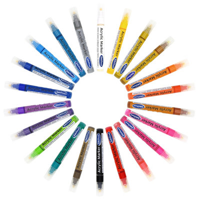 Acrylic Paint Marker Pen Permanent for Stone Leather Fabric Plastic ...