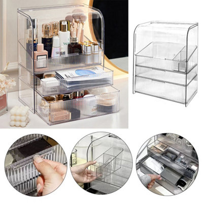 Acrylic Transparent 3-Drawer Makeup Organiser Cosmetic Display Cases ...