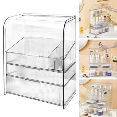 Acrylic Transparent 3-Drawer Makeup Organiser Cosmetic Display Cases ...