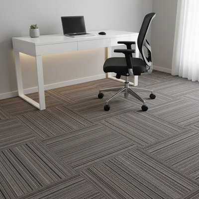 Actiasmat Heavy Duty Grey Carpet Tiles 20 Pack, 5m² Contract Flooring