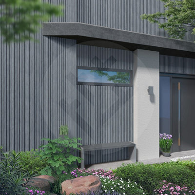 Acupanel Grey Exterior Composite Wood-Effect Slat Wall Panels 2 x 300cm ...