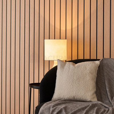 Acupanel Luxe Natural Oak Non Acoustic Wood Slat Wall Panel 240cm x ...