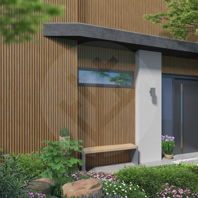 Acupanel Oak Exterior Composite Wood-Effect Slat Wall Panels 2 x 300cm ...