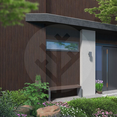 Acupanel Walnut Exterior Composite Wood-Effect Slat Wall Panels 2 x ...