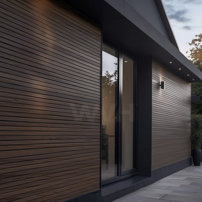 Acupanel Walnut Exterior Composite Wood-Effect Slat Wall Panels 2 x ...