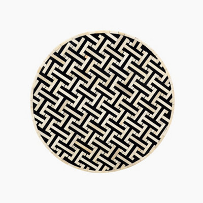 Ada End Table - Bone Inlay - L45 x W45 x H50 cm - Black & White