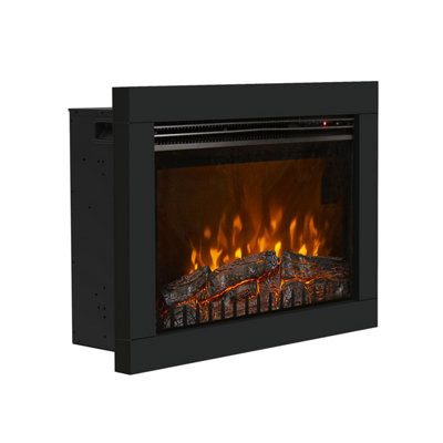 Adali Matt Black Inset Wall Mounted Electric Fire