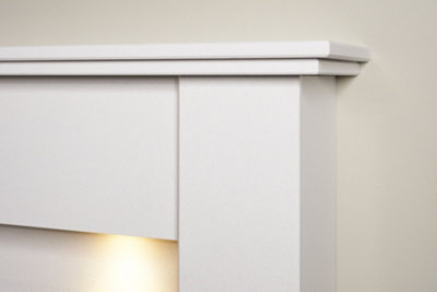 Adam Avila White Marble Fireplace with Colorado Electric Fire in Black ...