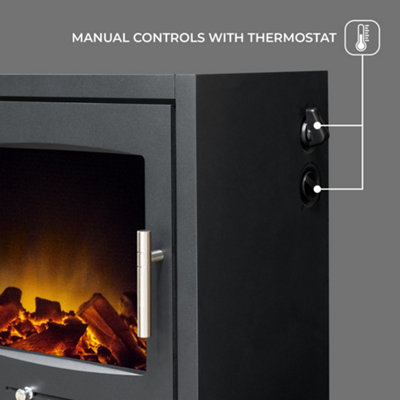 Adam Bergen XL Electric Stove in Charcoal Grey with Tall Angled Stove ...