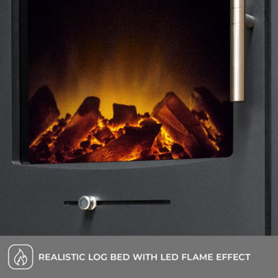 Adam Bergen XL Electric Stove in Charcoal Grey with Tall Angled Stove ...