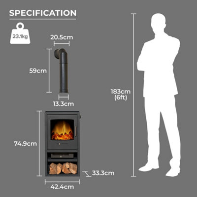 Adam Bergen XL Electric Stove in Charcoal Grey with Tall Angled Stove ...