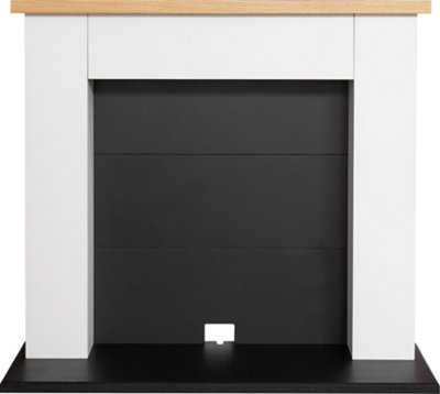 ADAM CHESTER ELECTRIC STOVE FIREPLACE IN PURE WHITE & BLACK, 39 INCH