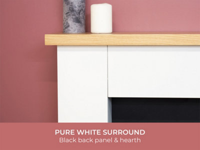 ADAM CHESTER ELECTRIC STOVE FIREPLACE IN PURE WHITE & BLACK, 39 INCH