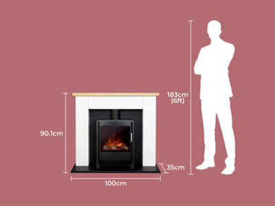 Adam Chester Fireplace in Pure White with Sureflame Keston Electric ...