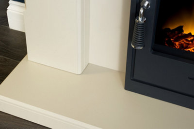 Adam Cotswold Fireplace in Stone Effect with Oslo Electric Inset Stove ...