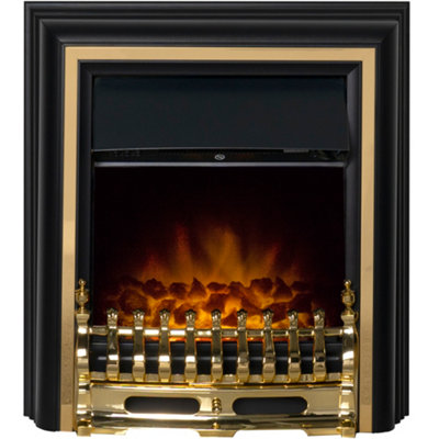Adam Durham Freestanding Electric Fire in Brass