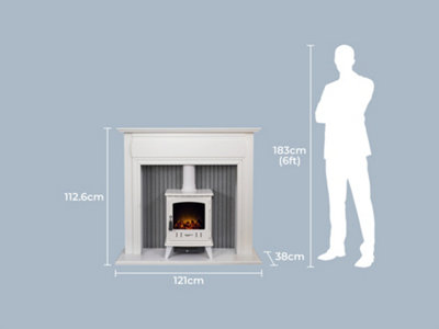Adam Florence Stove Fireplace in Pure White with Aviemore Electric ...