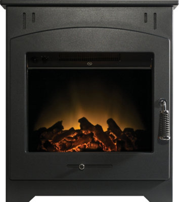 Adam Holston Electric Inset Stove in Black with Remote Control