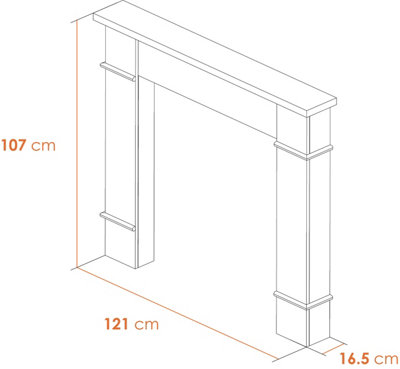 Adam Linton Mantelpiece with Downlights in Pure White, 48 Inch