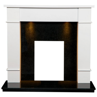 Adam Linton Surround in Pure White & Black Granite Stone with ...