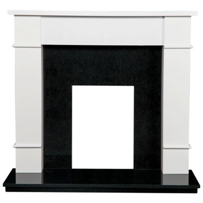 Adam Linton Surround in Pure White & Black Granite Stone with ...