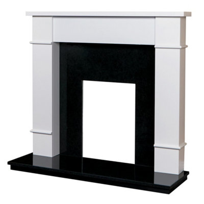 Adam Linton Surround in Pure White & Black Granite Stone with ...
