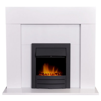 Adam Miami Fireplace in Pure White with Colorado Electric Fire in Black ...
