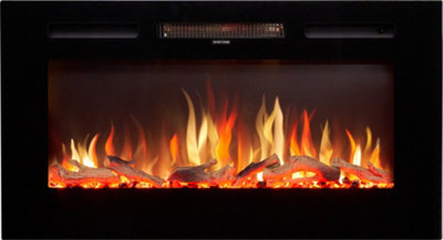 Adam Orlando Inset / Wall Mounted Electric Fire, 36 Inch