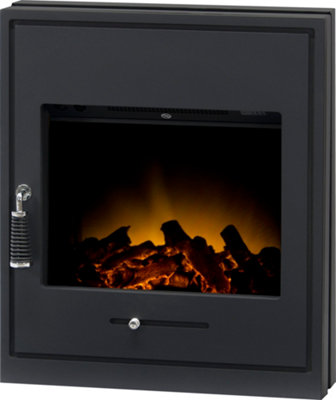 Adam Oslo Electric Inset Stove in Black with Remote Control