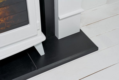 Adam Oxford Stove Fireplace in Pure White with Woodhouse White Electric ...