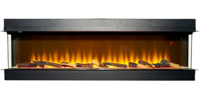 Adam Sahara Panoramic Media Wall Electric Fire, 61 Inch