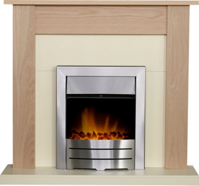 Adam Southwold Fireplace in Oak & Cream with Colorado Electric Fire in ...