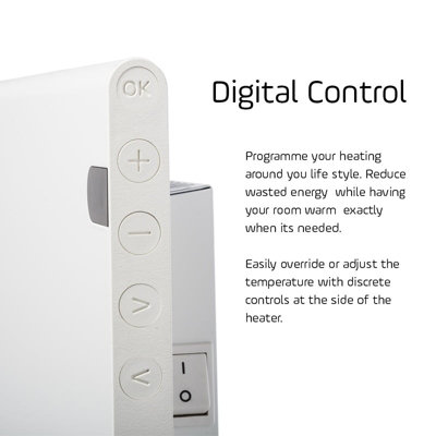 Adax Neo Electric Panel Heater, Wall Mounted, 400W, White