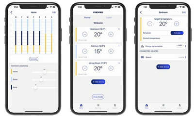 Adax Neo WIFI Electric Panel Heater, Wall Mounted, 1200W, Lava Grey