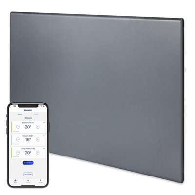 Adax Neo WIFI Electric Panel Heater, Wall Mounted, 800W, Lava Grey